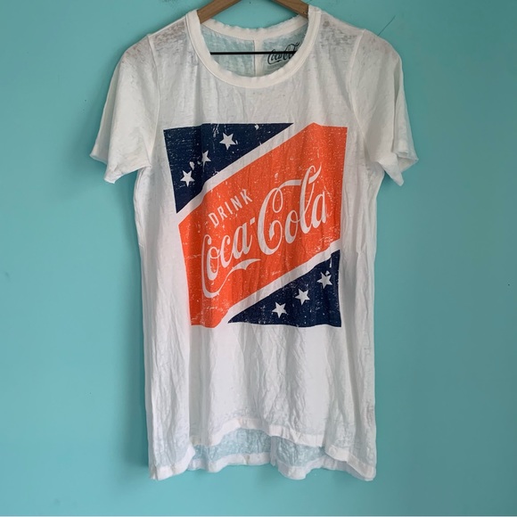 Chaser | Tops | Chaser X Cocacola Burnout Grunge Graphic Tshirt L ...